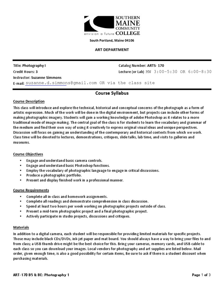 SMCC Photo Syllabus | PDF | Students