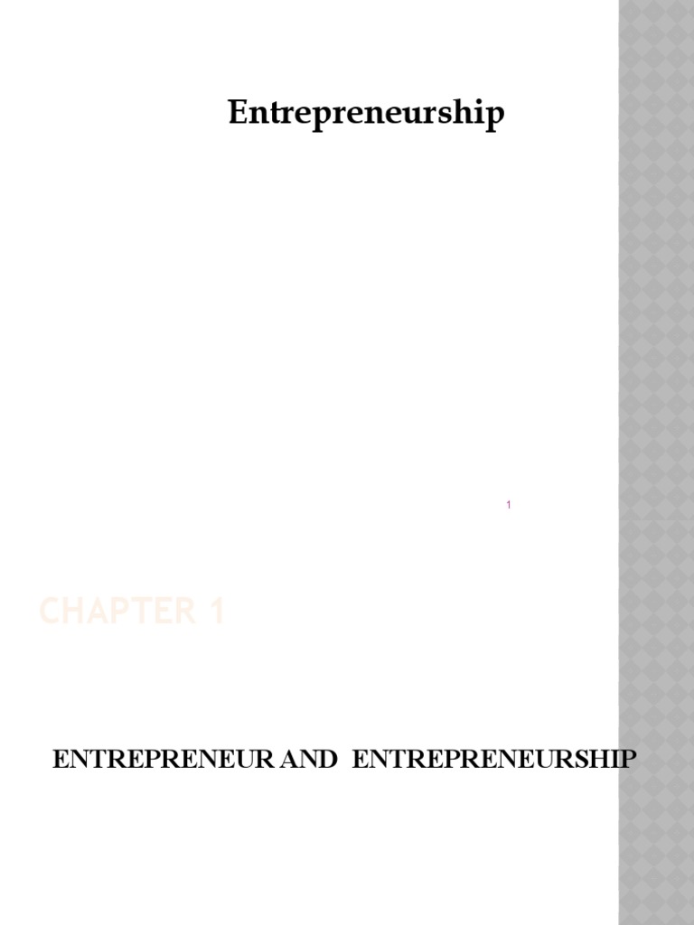 1.entrepreneur & Entrepreneurship | PDF | Entrepreneurship | Corporate ...