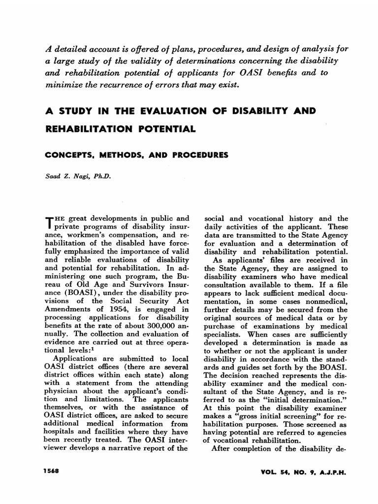 Modelo Nagi-1 | PDF | Disability | Validity (Statistics)