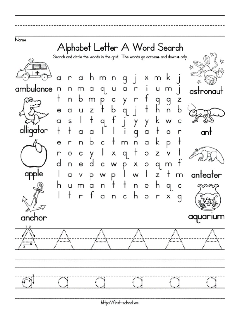 Word Search Alphabet - A | PDF