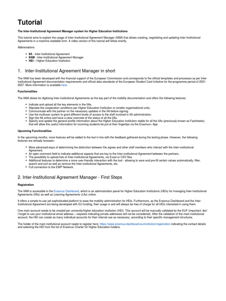 Inter-Institutional Agreement Manager Tutorial | PDF | Information ...