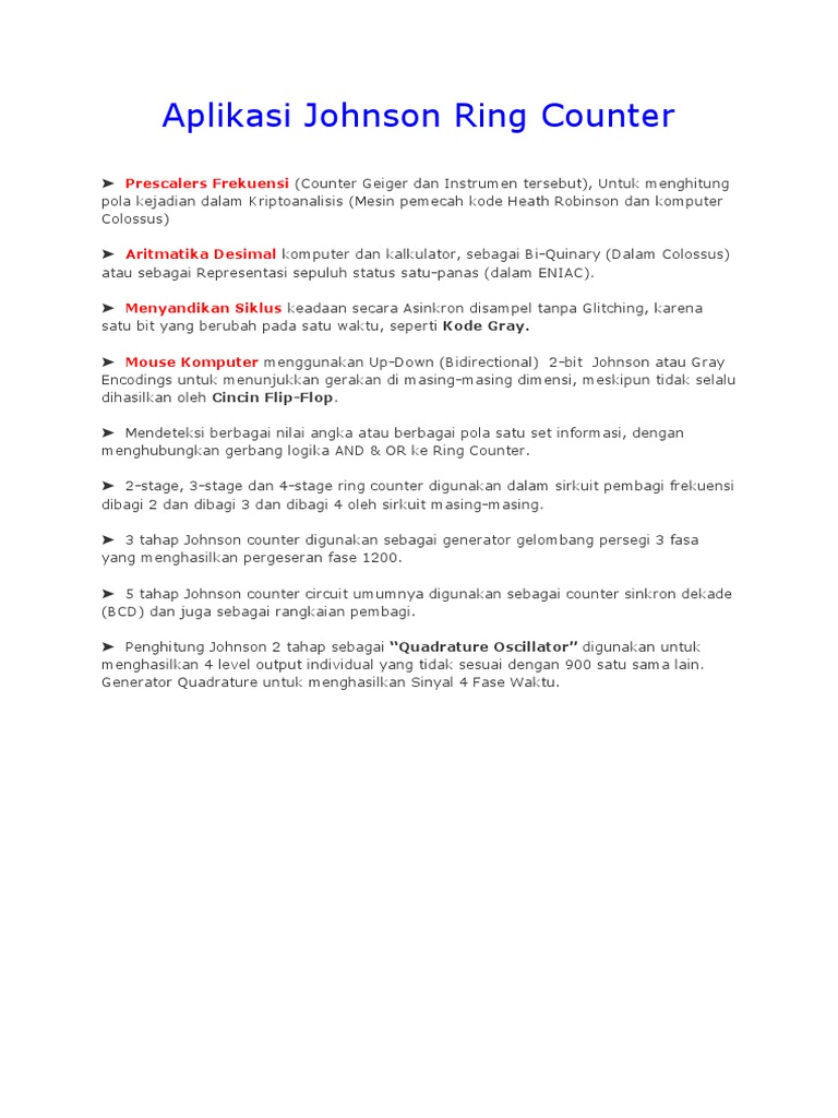 Aplikasi Johnson Ring Counter Iyunn | PDF