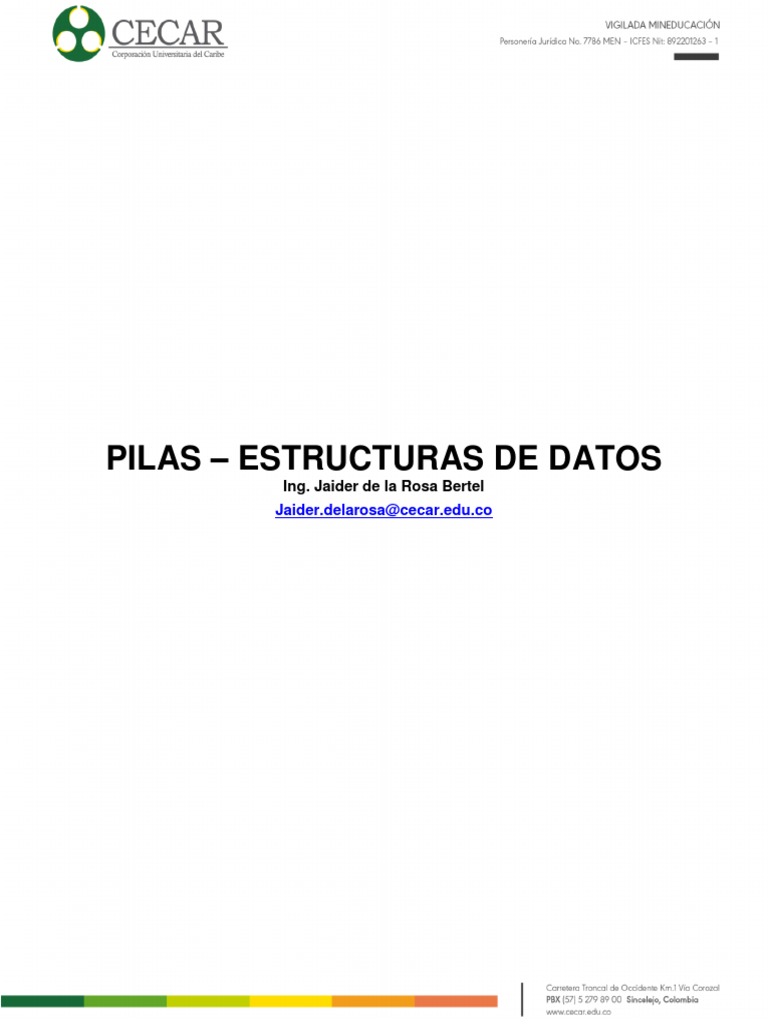 Pilas JAVA | PDF | Estructura de datos de matriz | Datos de computadora