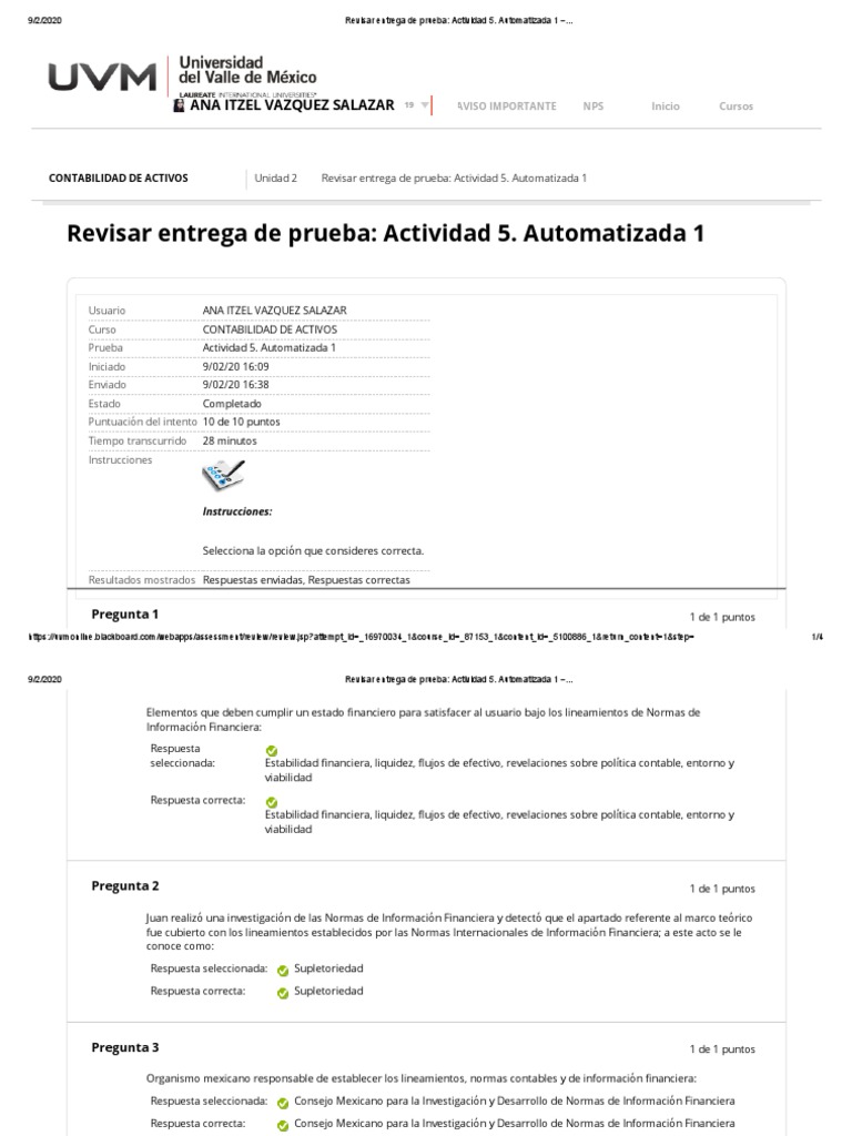 Revisar Entrega de Prueba - Actividad 5. Automatizada 1 - .. | Descargar gratis PDF ...