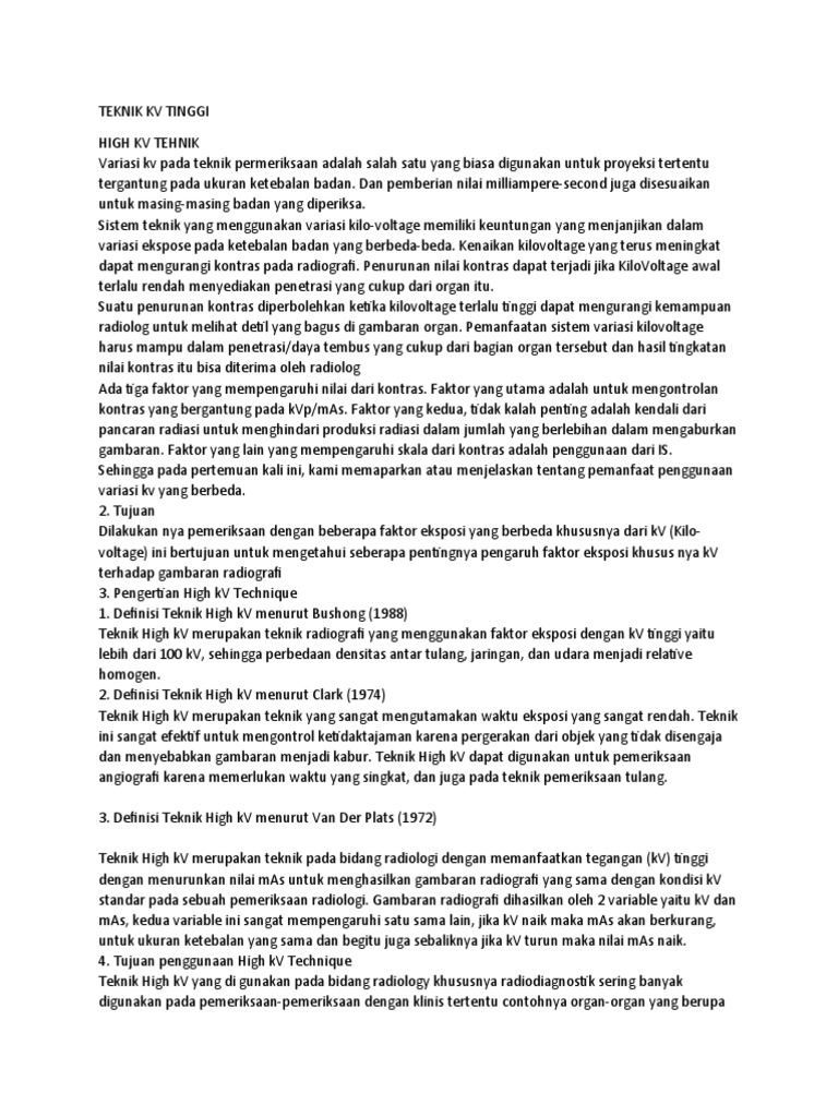 Teknik High kV dalam Radiografi | PDF | Sains & Matematika