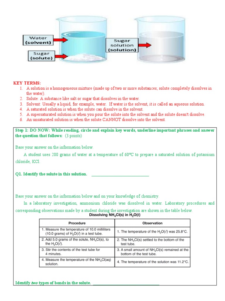 Explanation Solubility Curve Worksheet | PDF | Solution | Solubility