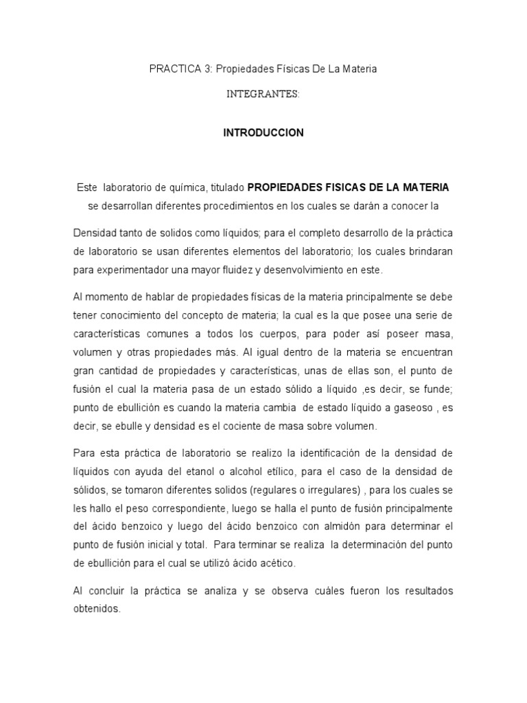 Densidad y Cambios de Estado en Materia | PDF | Densidad | Importar