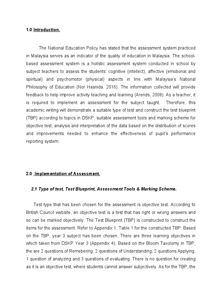 EDUP 3063 Task 1 | PDF | Educational Assessment | Teachers