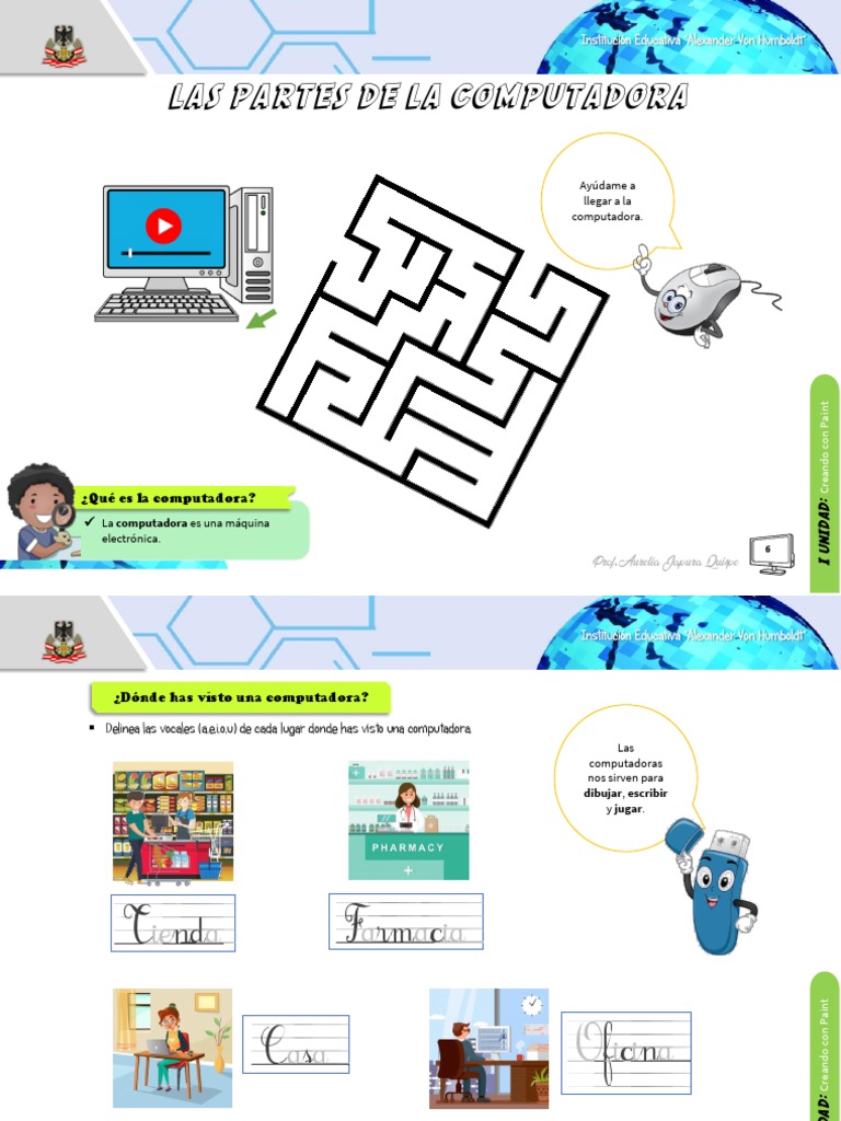 SESIÓN 1 - Con Las Computadoras Aprendo y Juego | PDF | Equipo de ...