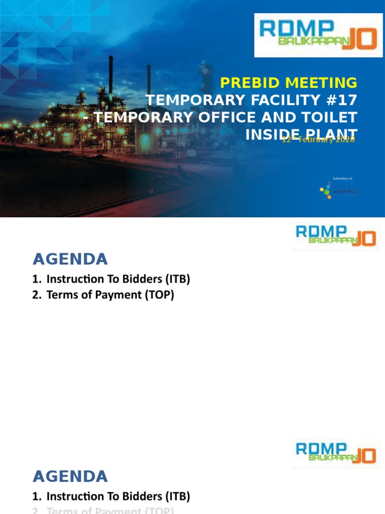 Prebid Meeting Agenda for Contractors | PDF | Payments | Cheque