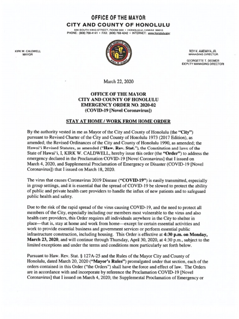 Emergency Order No 2020-02