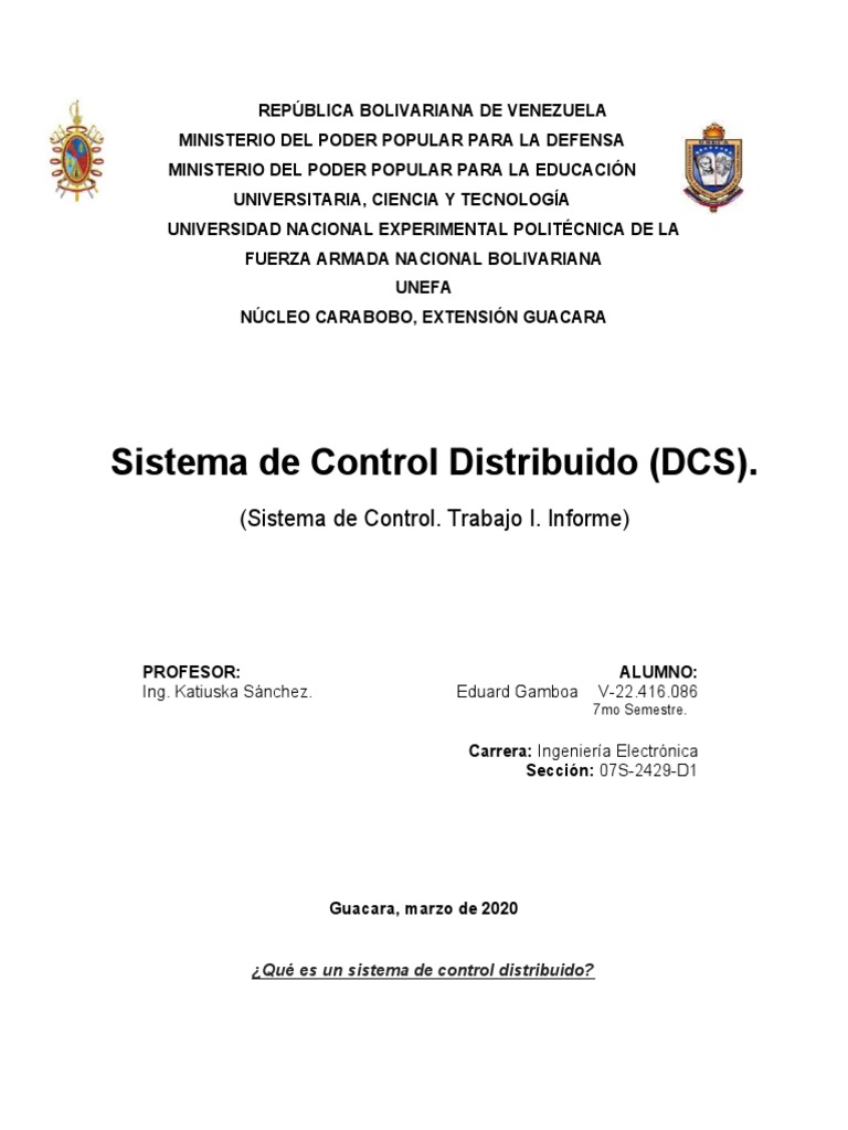 Qué es un sistema de control distribuido | PDF | Ingenieria Eléctrica | Informática