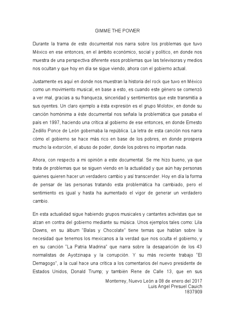 Gimme The Power | PDF | México | Pobreza