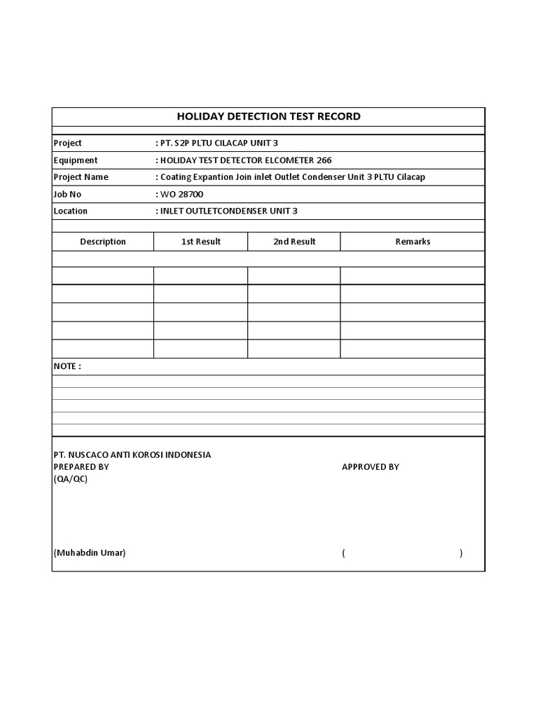 Holiday Detection Test Report PDF | PDF