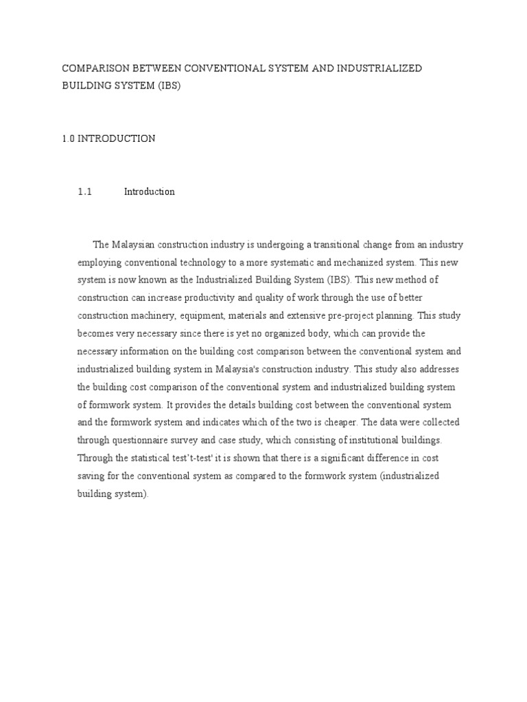 Cost Comparison: Conventional vs IBS | PDF | Science | Business