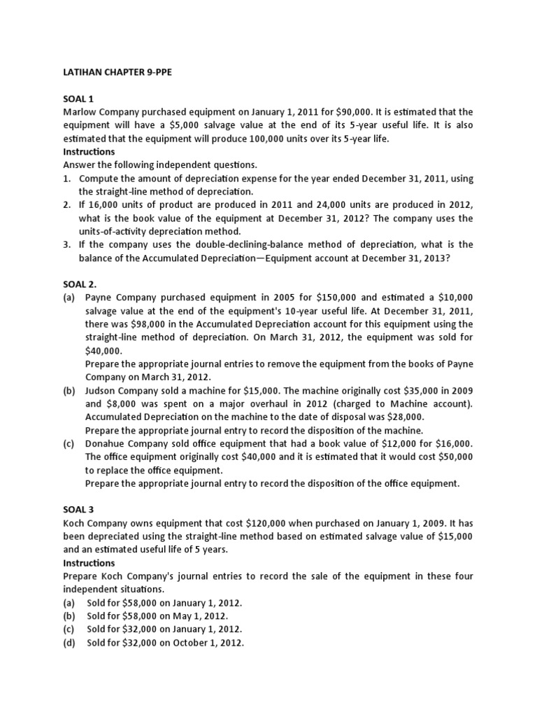 Latihan Chapter 9 | PDF | Depreciation | Balance Sheet