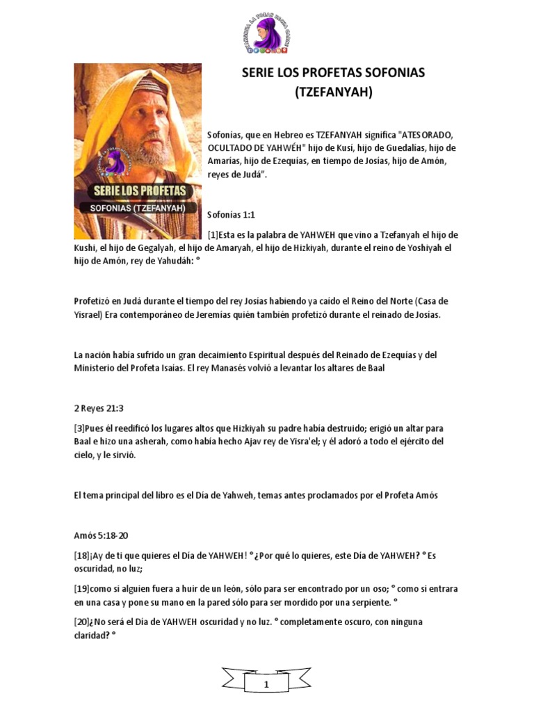 Serie Los Profetas Sofonias PDF | PDF | Yahvé | Contenido bíblico