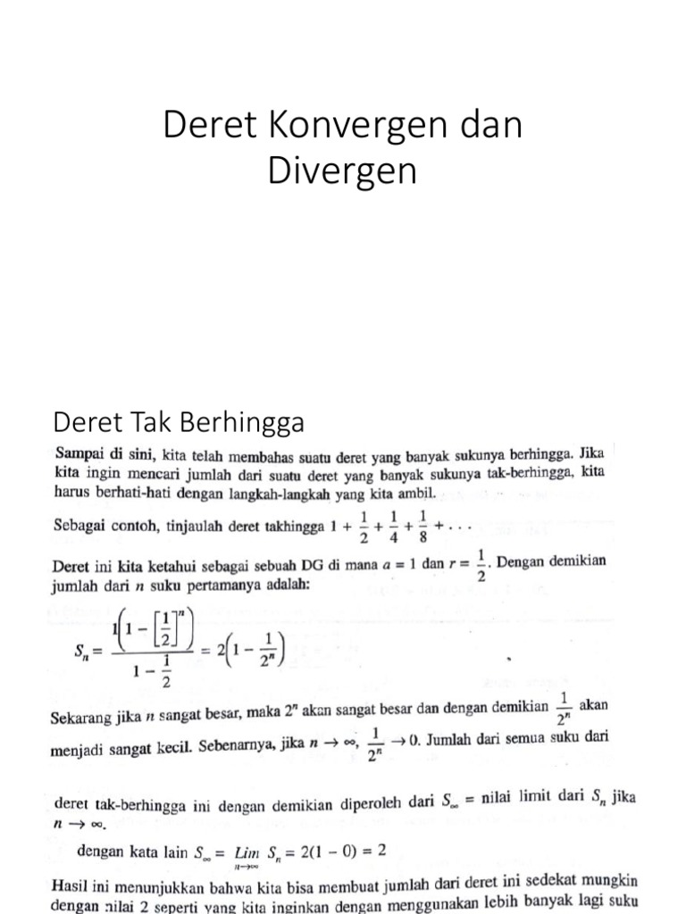 Deret Konvergen Dan Divergen PDF | PDF