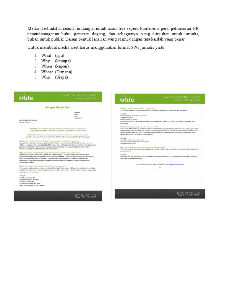 Contoh Media Alert | PDF