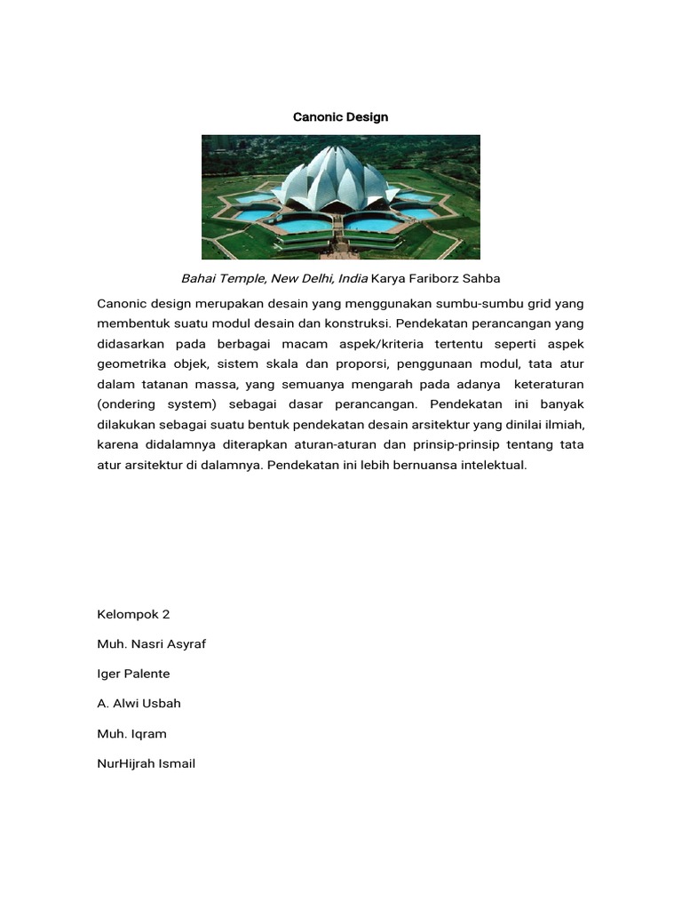 Canonic Design Arsitektur | PDF