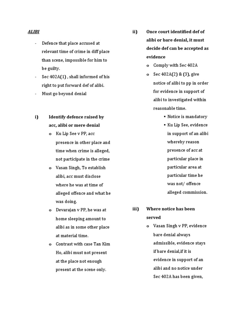 Alibi | PDF | Criminal Procedure In South Africa | Judiciaries