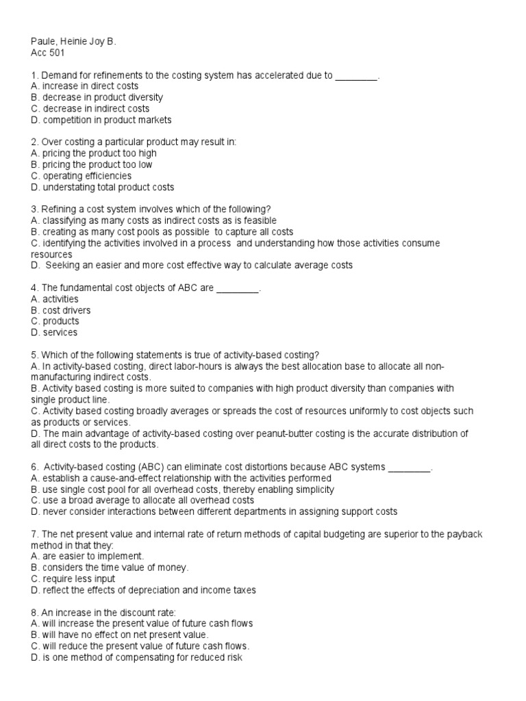 Mas Questions | PDF | Net Present Value | Economies