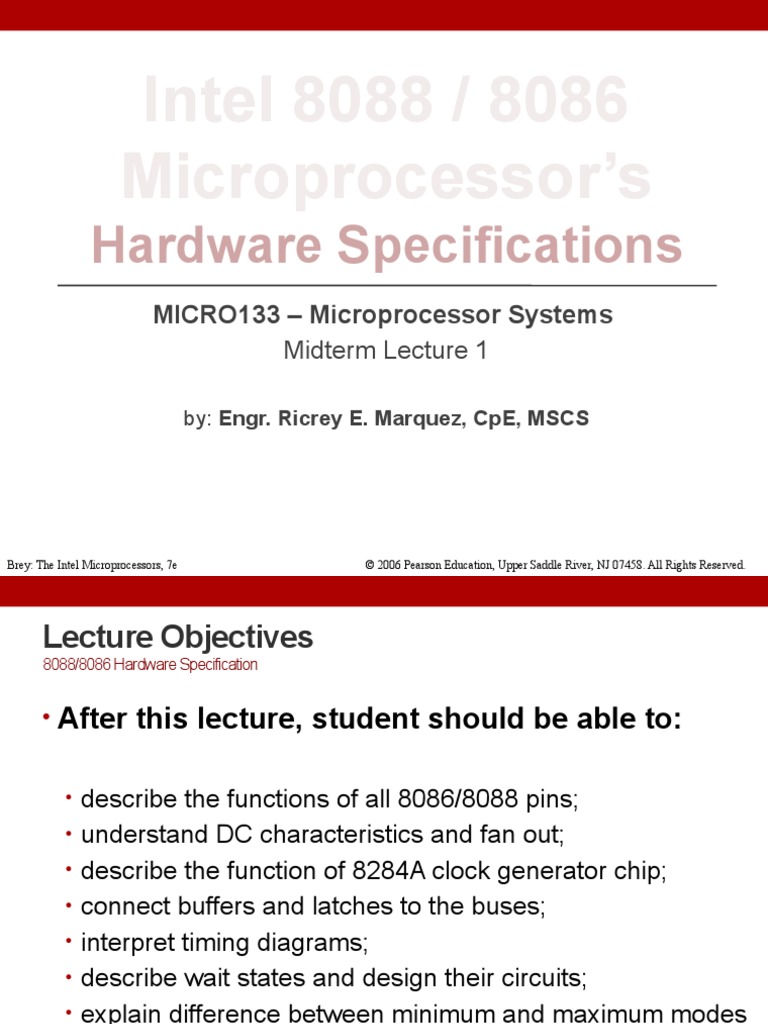 MICRO133 Midterm Lecture 1 Part 1 Intel 8088 8086 Microcprocessors ... MICRO133 Midterm Lecture 1 Part 1 Intel 8088 8086 Microcprocessors ...