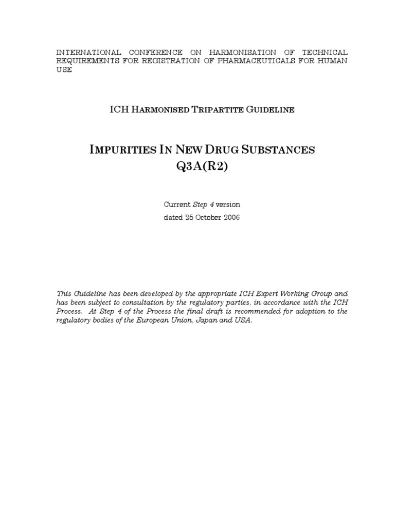 ICH Q3A R2 - IMPURITIES IN NEW DRUG SUBSTANCES - Guia ICH para ...