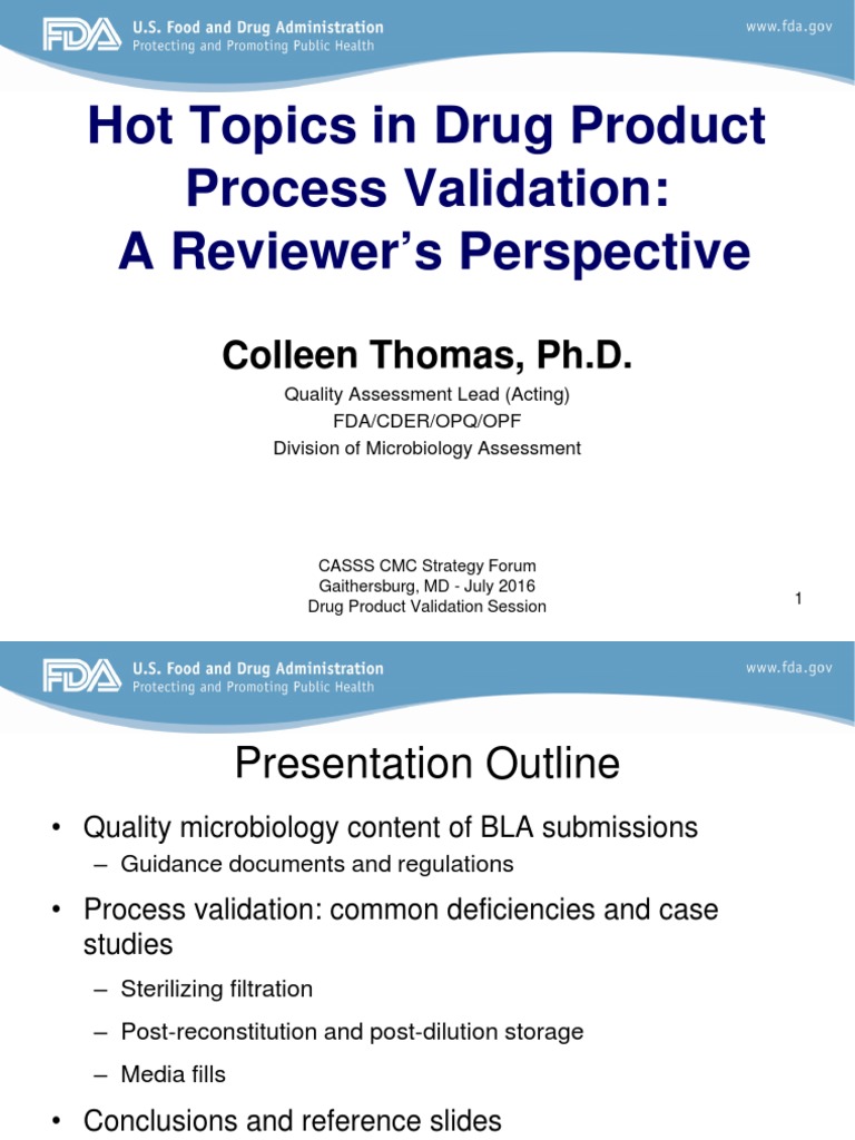 FDA Guidance on Drug Process Validation | PDF | Federal Food ...