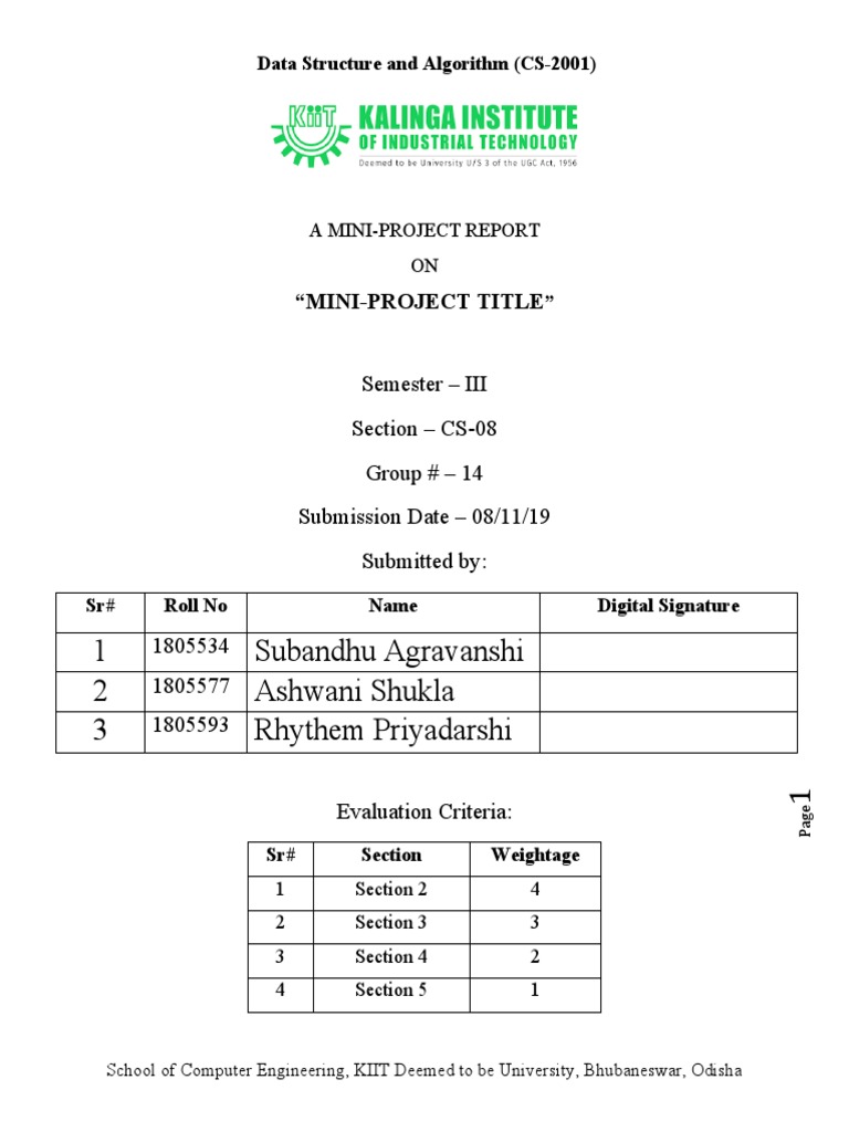 Data Structures Mini-Project Report | PDF | Computational Complexity Theory | Algorithms