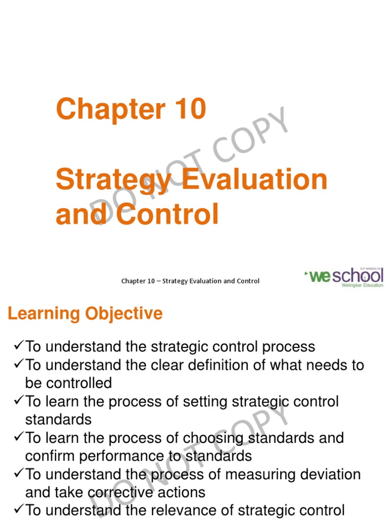 Strategy Evaluation and Control Overview | PDF | Strategic Management ...