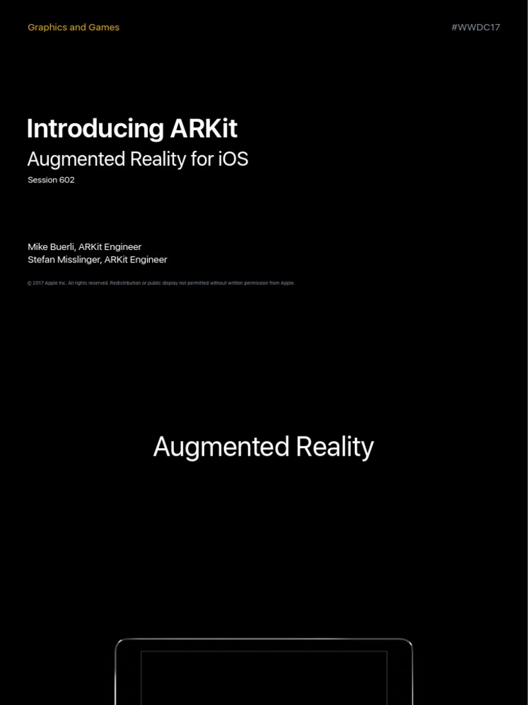 602 Introducing Arkit Augmented Reality For Ios | PDF | Rendering (Computer Graphics) | Camera