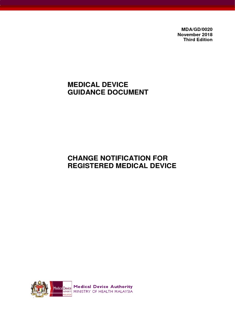 Change Notification for Medical Devices | PDF | Medical Device ...