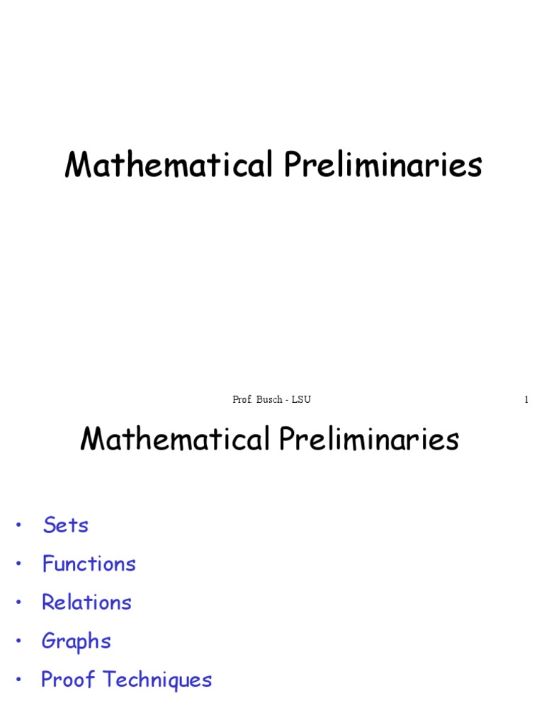 Mathematical Preliminaries | PDF | Theoretical Computer Science | Discrete Mathematics