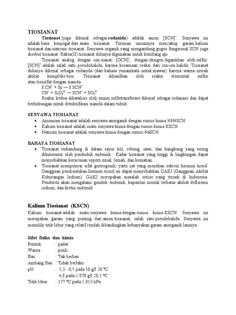 Tiosianat | PDF