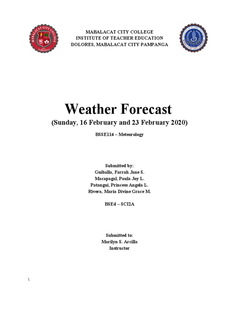 Weather Forecast | PDF | Weather | Weather Forecasting