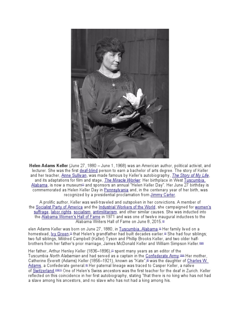 Helen Keller: Overcoming Adversity Through Education and Activism | PDF ...