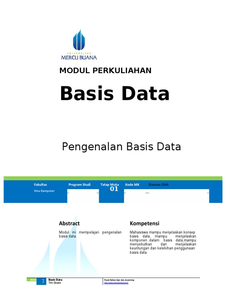 Modul Sistem Basis Data (TM1) | PDF