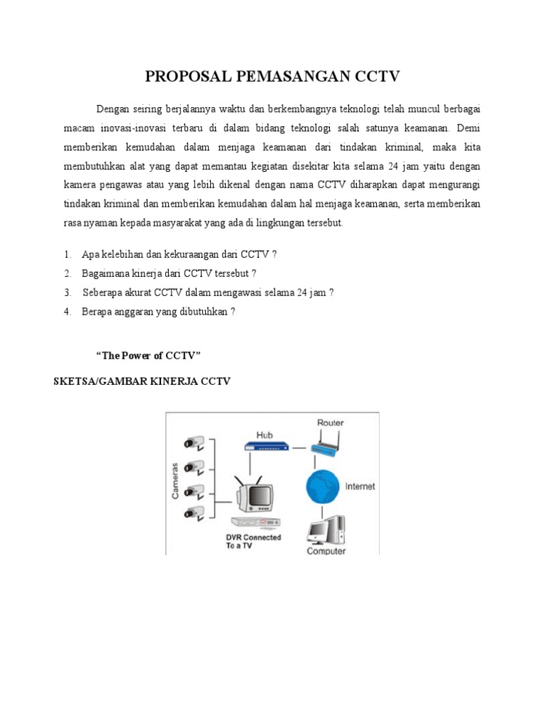 Proposal Pemasangan CCTV | PDF | Komputer