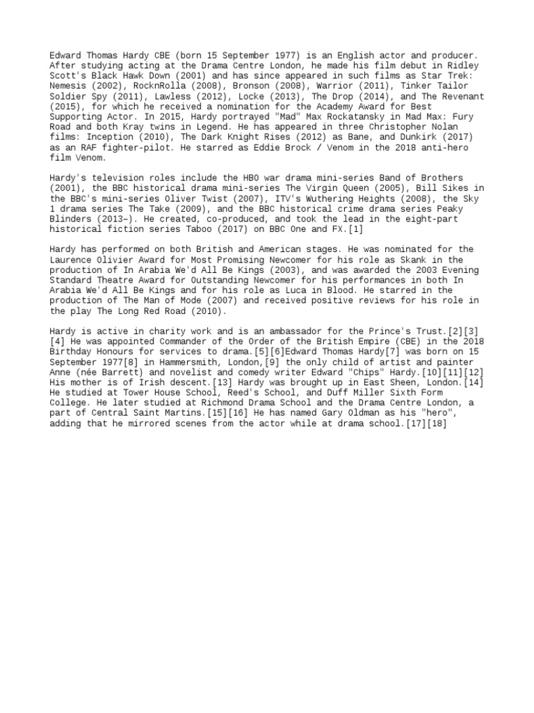 Tom Hardy | PDF