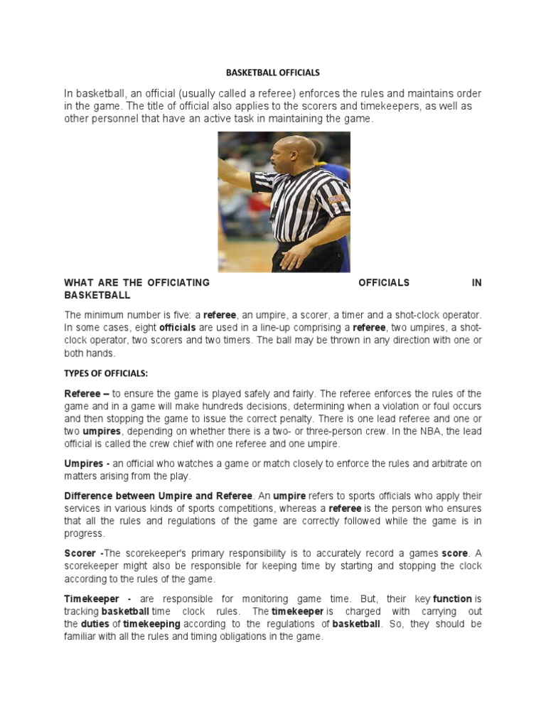 Basketball Officials | PDF | Referee | Leisure