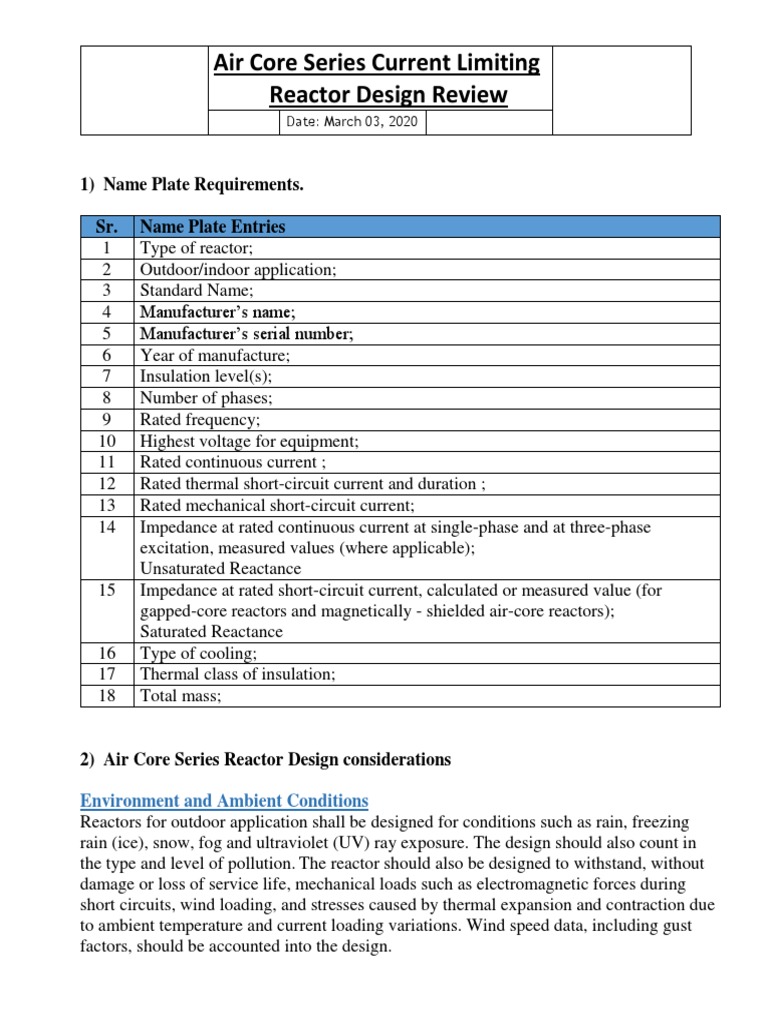 Air Core Series Reactor Design Considerations | PDF | Inductor ...