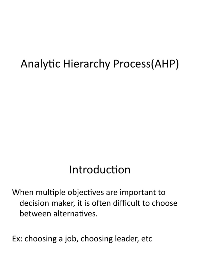 Analisis Sistem - Analytic Hierarchy Process (AHP) | PDF | Decision ...