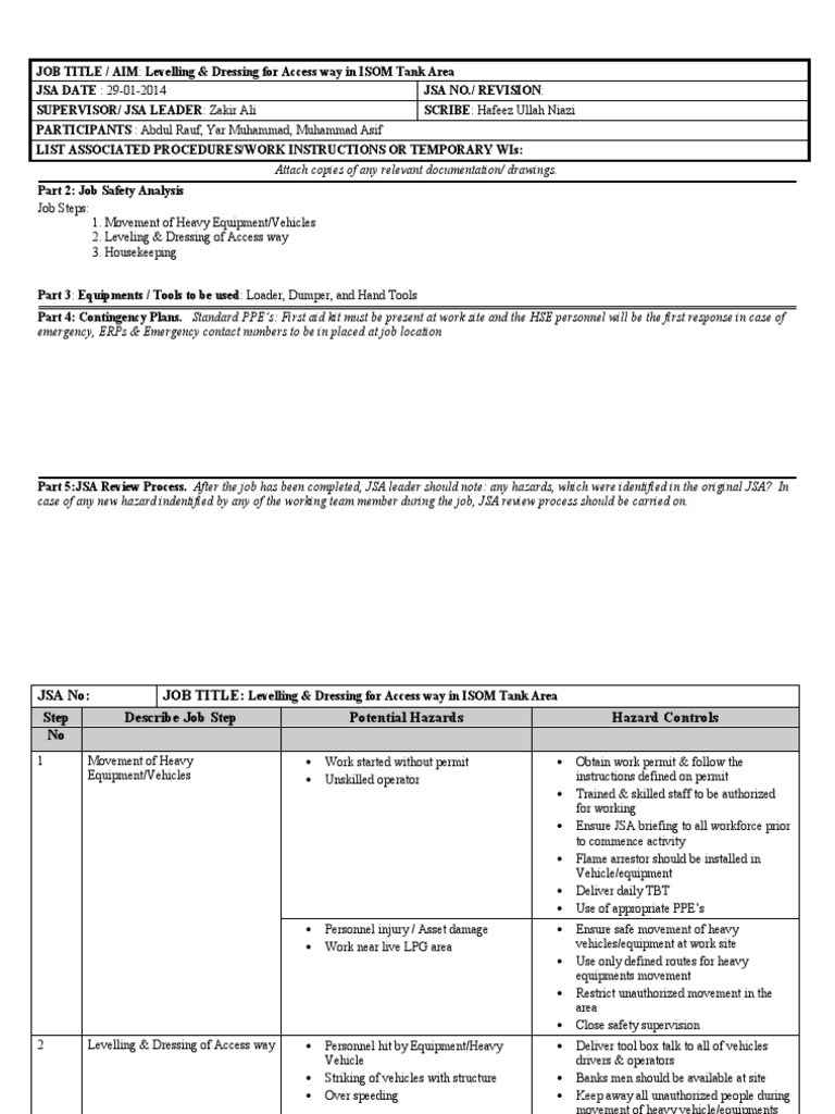 Access Way Levelling & Dressing Plan | PDF | Prevention | Hazards