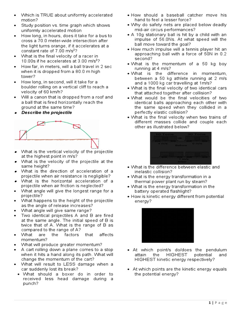 Grade 9-Physics | PDF | Projectiles | Collision