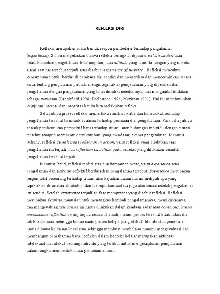 Resume Refleksi Diri | PDF