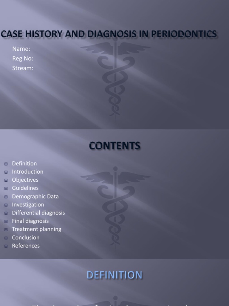 Guidelines for an Effective Patient Case History | PDF | Periodontology ...