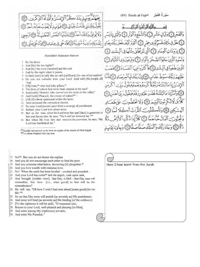 Insights from Surah Al-Fajr | PDF | Religion & Spirituality