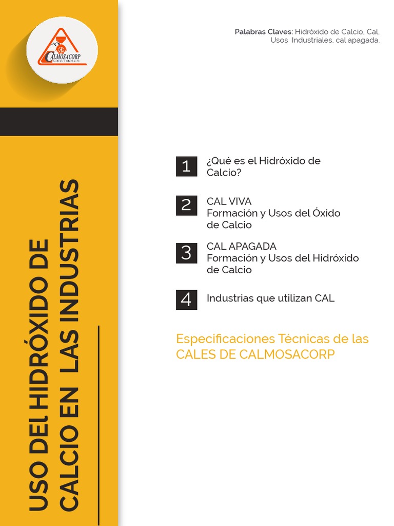 Usos de La Cal en La Industria | PDF | Calcio | Compuestos químicos