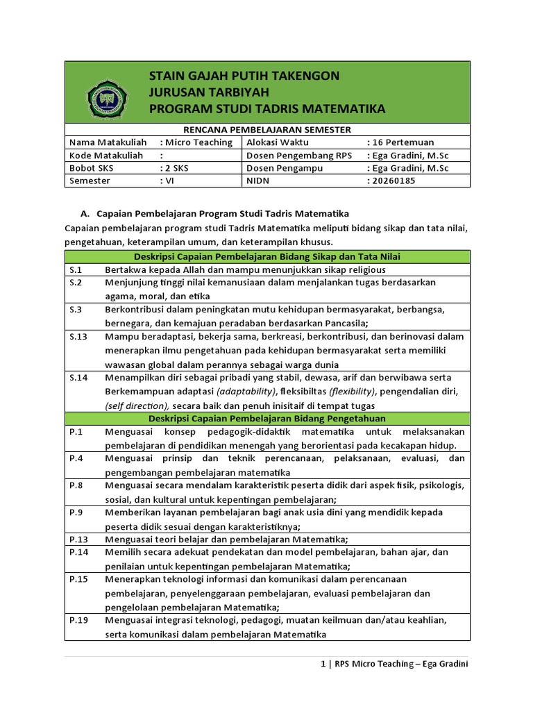 RPS Micro Teaching - TMA | PDF
